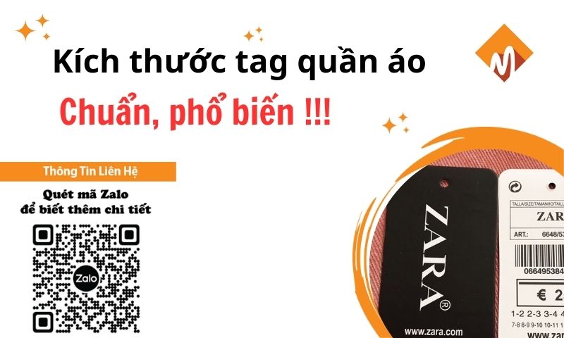 Các kích thước tag quần áo phổ biến, chuẩn nhất hiện nay
