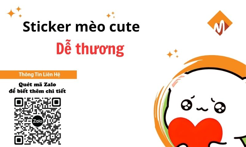 20 Mẫu sticker mèo cute dễ thương được yêu thích 2025